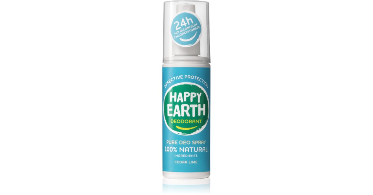 Happy Earth 100% Natural Deodorant Spray Cedar Lime deodorant | notino ...