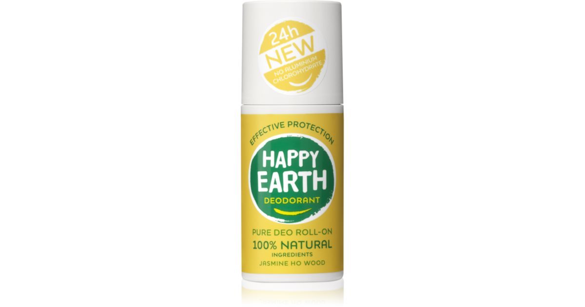 Happy Earth 100% Natural Deodorant Roll-On Jasmine Ho Wood roll-on ...