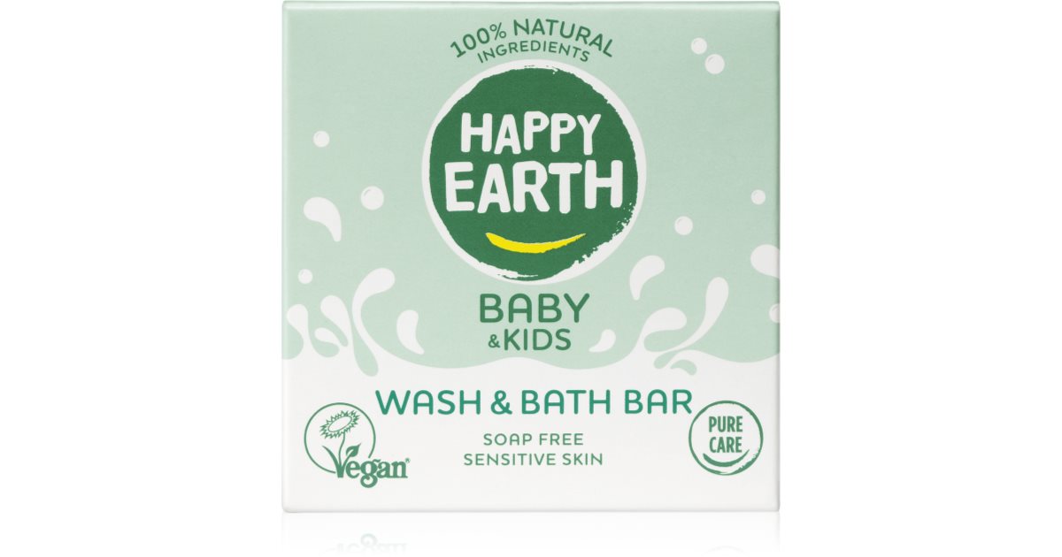 Happy Earth 100% Natural Wash & Bath Bar for Baby & Kids savon solide ...