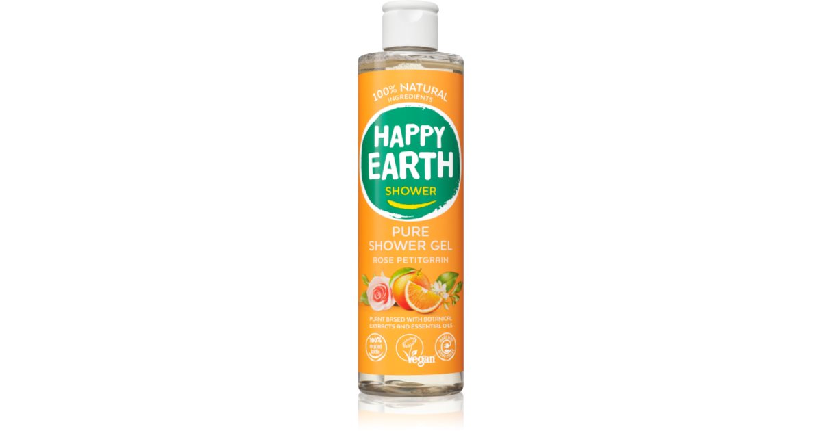 Happy Earth 100% Natural Shower Gel Rose Petitgrain shower gel | notino ...