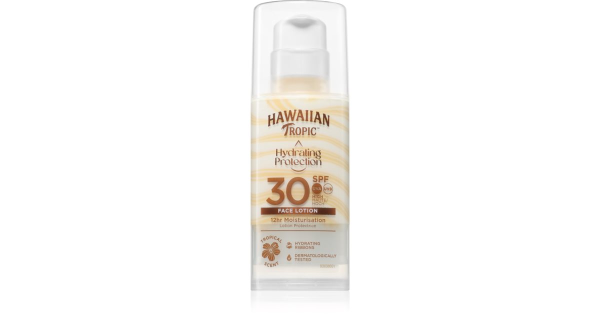 Hawaiian Tropic Hydrating Protection Face Lotion Face Sun Cream SPF 30 ...