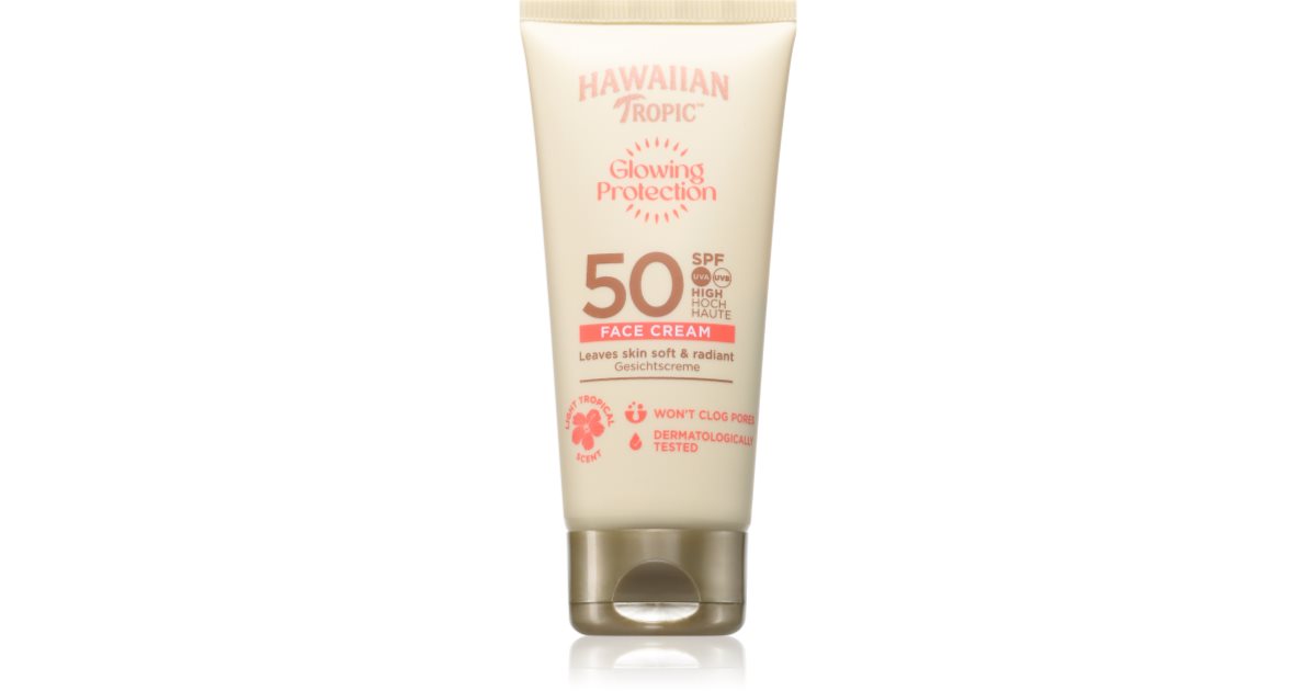 Hawaiian Tropic Glowing Protection Face Cream facial sunscreen SPF 50 ...