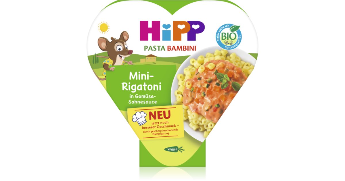 Hipp BIO Mini-Rigatoni so zeleninou v smotanovej omáčke detský príkrm ...
