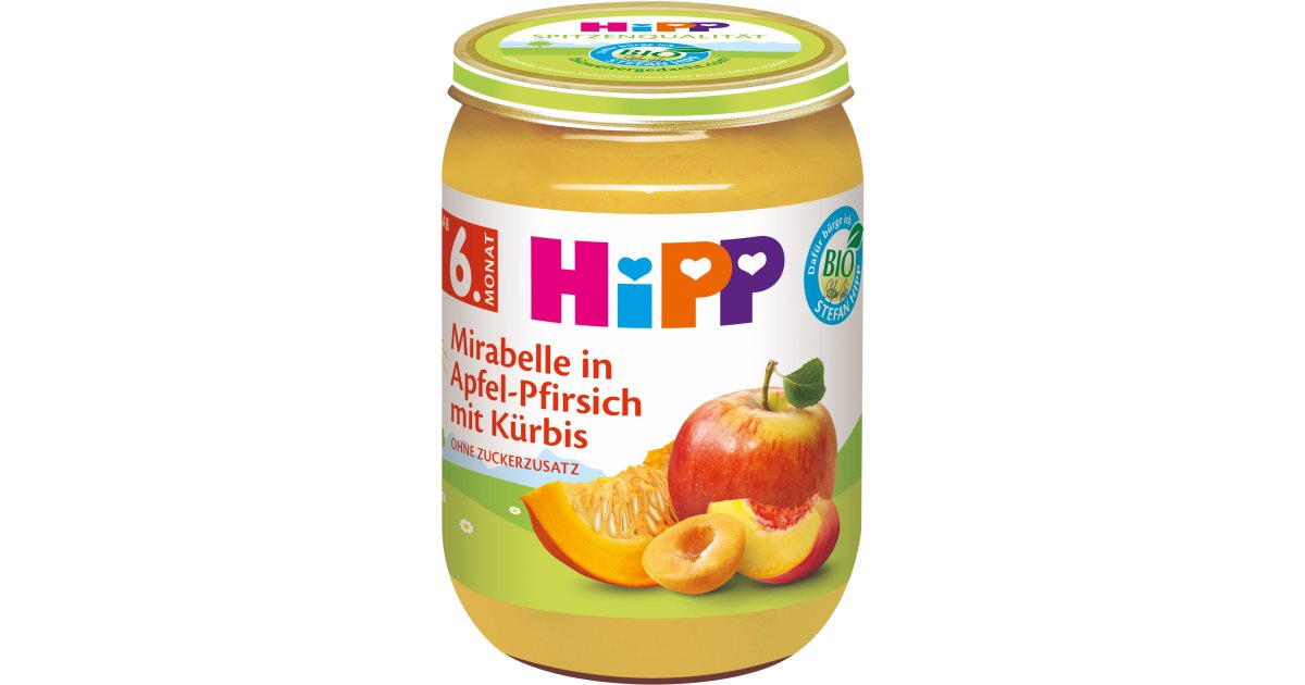 Hipp BIO jablko, broskve, mirabelky, máslová dýně dětský příkrm | notino.cz