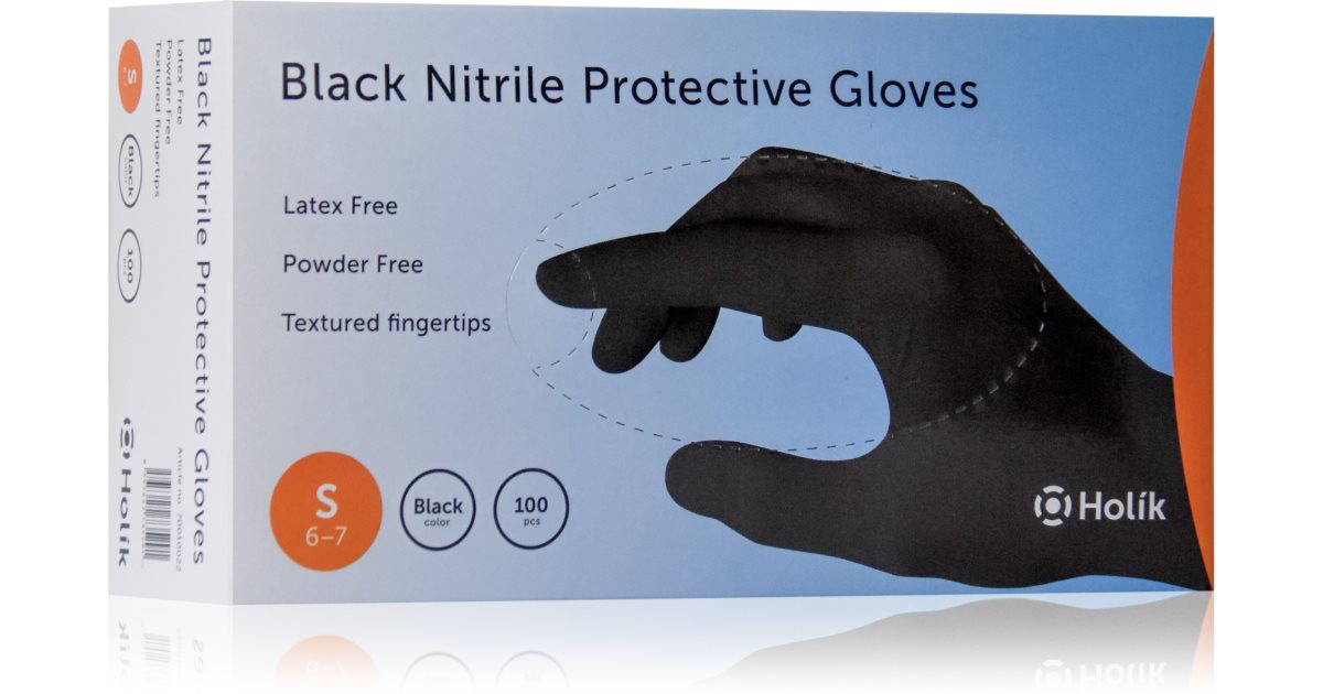 Holík Nitril Black puderfria skyddshandskar av nitril | notino.se