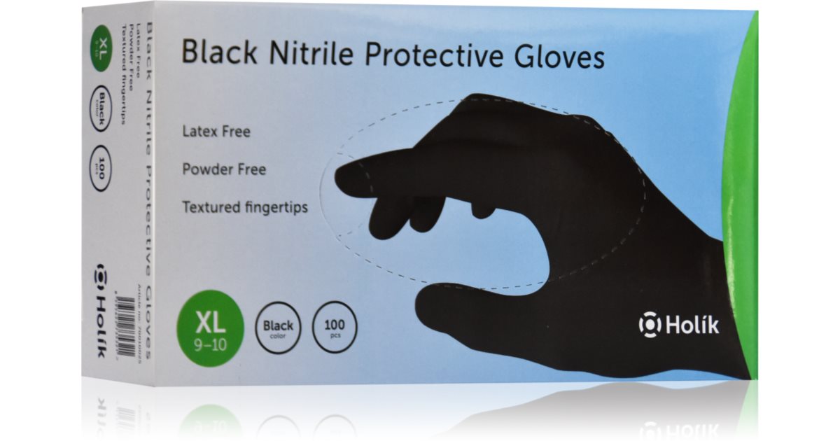 Holík Nitril Black нитрилни защитни ръкавици без пудра | notino.bg
