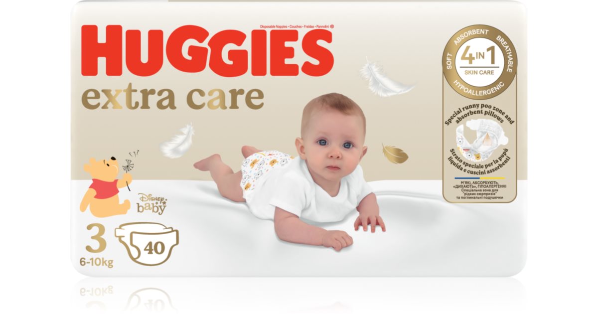 Huggies Extra Care Size 3 disposable nappies | notino.ie