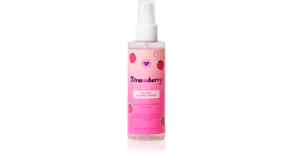 I Heart Revolution Strawberry Glow Fixing Spray brightening setting ...