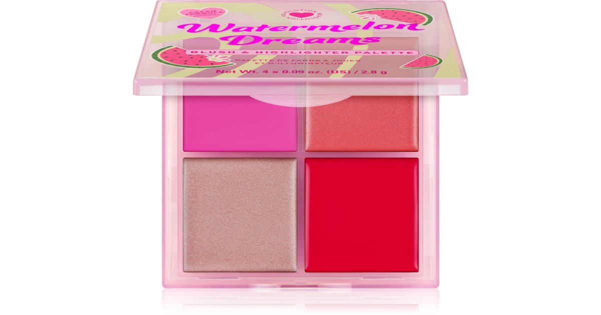 I Heart Revolution Watermelon Dreams Blush & Highlighter Quad palett ...