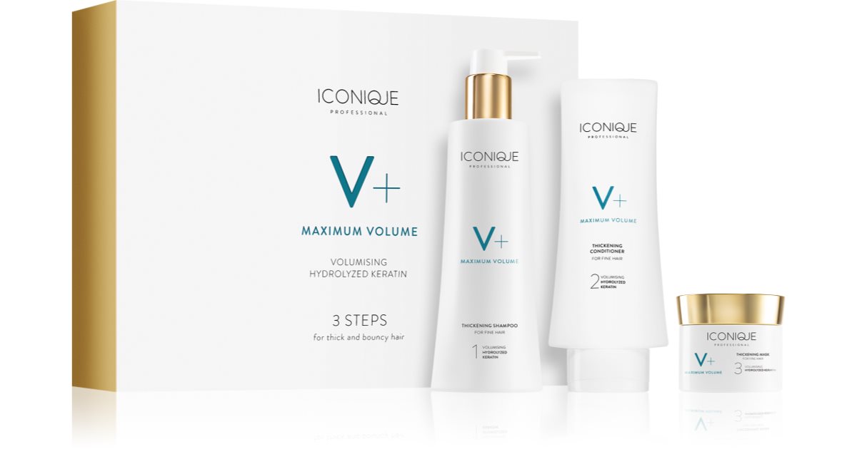 ICONIQUE Professional V+ Maximum volume 3 steps for thick and bouncy ...