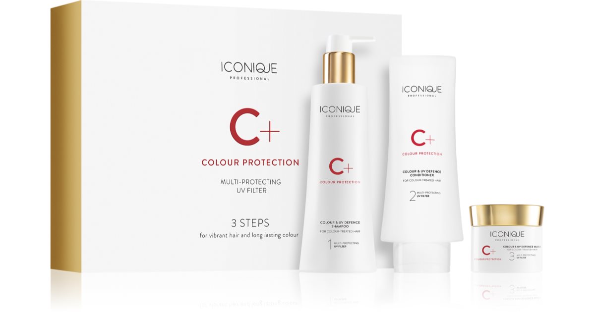 ICONIQUE Professional C+ Colour Protection 3 steps for vibrant hair and ...