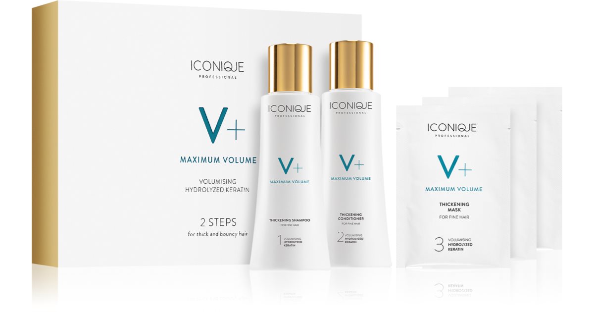 ICONIQUE Professional V+ Maximum volume 2 steps for thick and bouncy ...