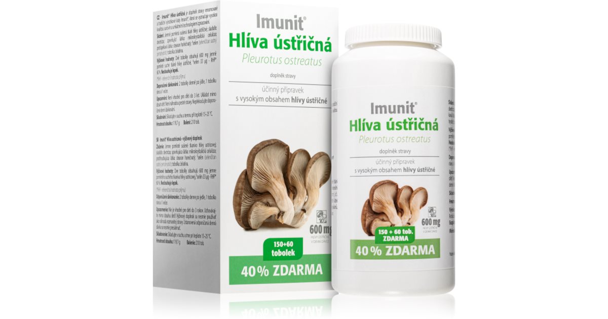 IMUNIT Oyster mushroom 600 mg capsules with high content of oyster ...