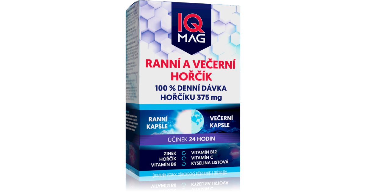 IQ Mag Hořčík 375mg ranní a večerní doplněk stravy s vysokým obsahem ...