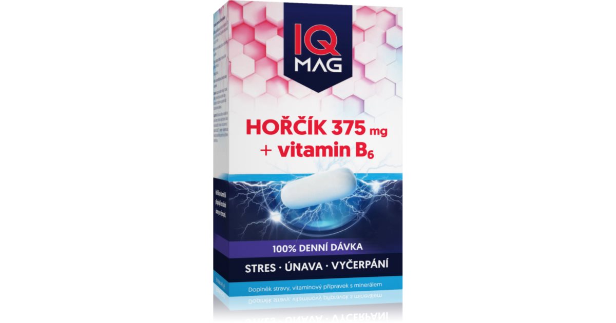 IQ Mag Magnesium 375mg + B6 kapsle při nedostatku hořčíku v organismu ...