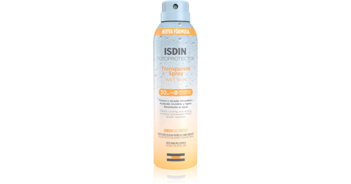 ISDIN Transparent Spray Wet Skin spray solar transparente SPF 30 ...