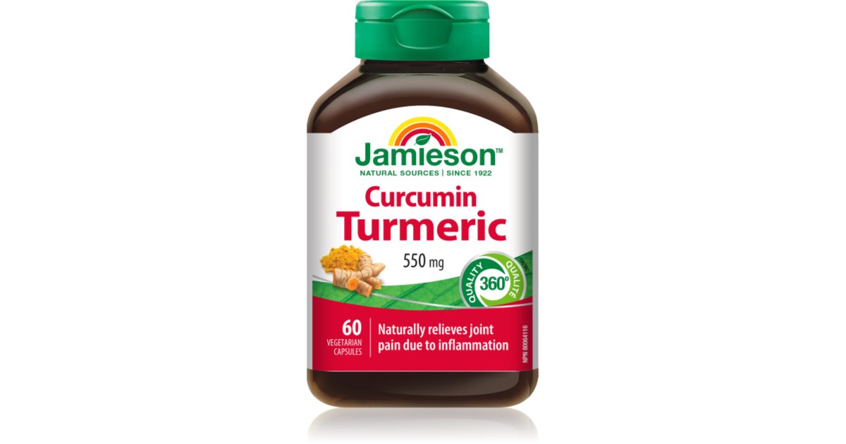 Jamieson Curcumin Turmeric 550 mg capsules pour maintenir un niveau ...
