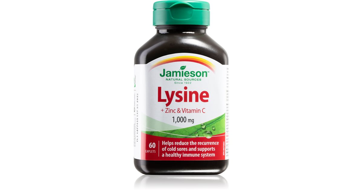 Jamieson Lysine + Zinc & Vitamin C 1000 mg Tabletten zur Stärkung des ...