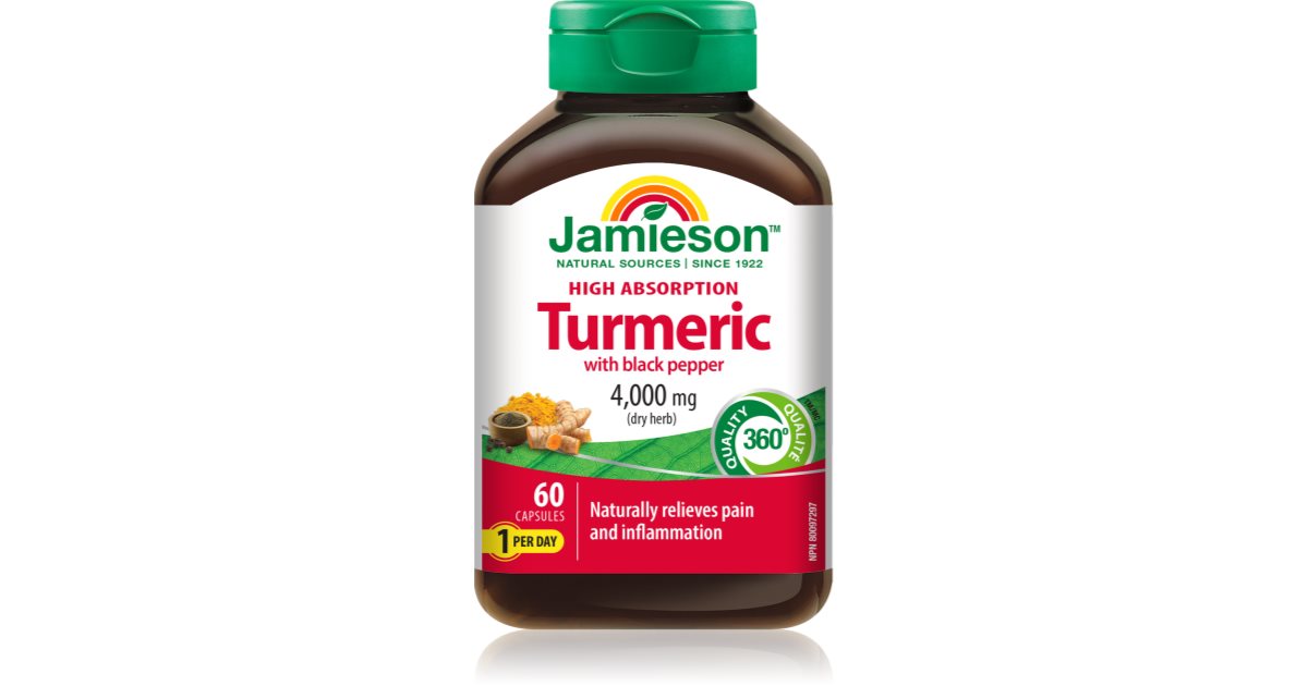 Jamieson Turmeric with black pepper 4,000 mg Kapseln zur Förderung der ...