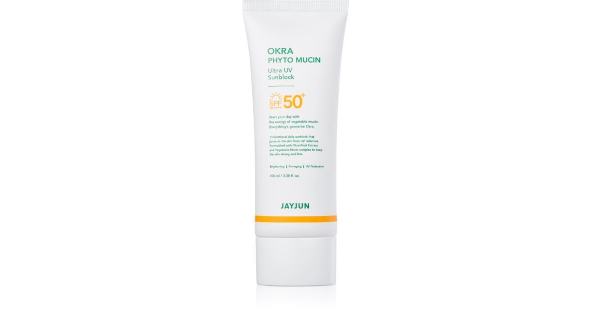 Jayjun Okra Phyto Mucin creme protetor solar SPF 50+ | notino.pt