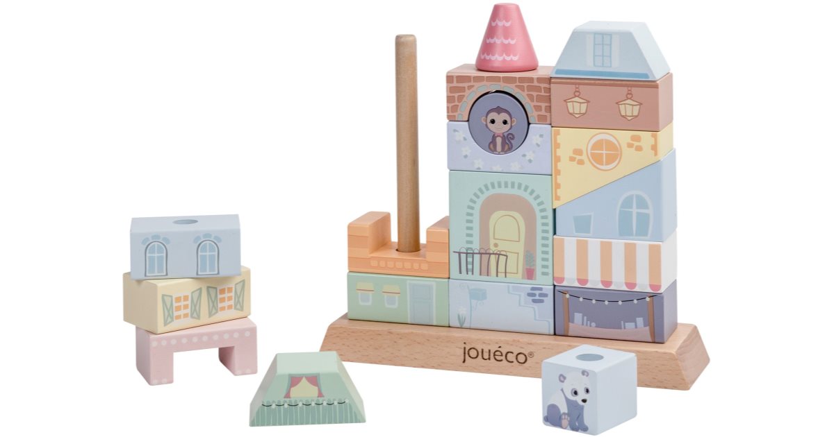 Jouéco The Wildies Family Stacking Houses activity speelgoed van hout | notino.nl