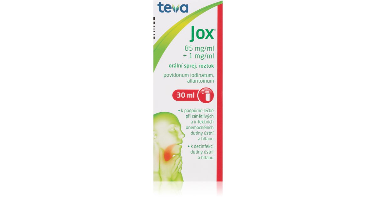 Jox Jox 85mg/ml+1mg/ml orální sprej, roztok k dezinfekci dutiny ústní a ...
