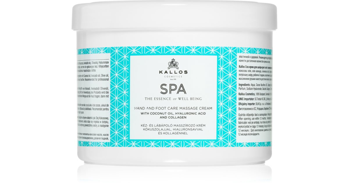 Kallos Spa crema per massaggi per mani e piedi | notino.it