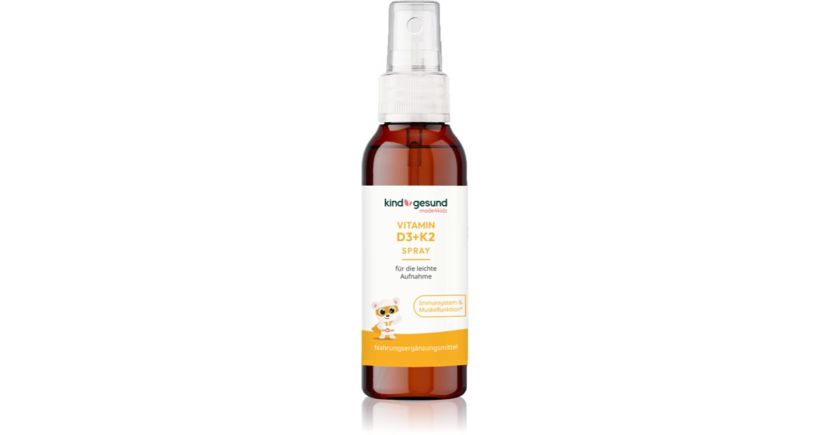 Kindgesund Vitamin D3 + K2 Spray für Kinder Spray für eine einwandfreie ...