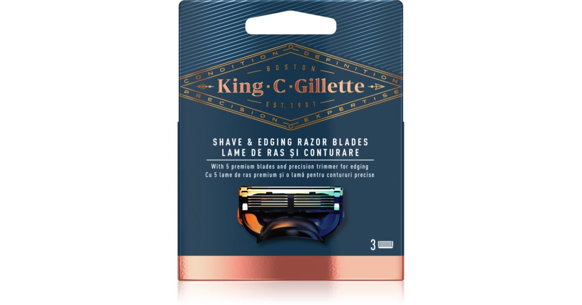 King C. Gillette Shave & Edging Razor heads tête de rechange rasage ...