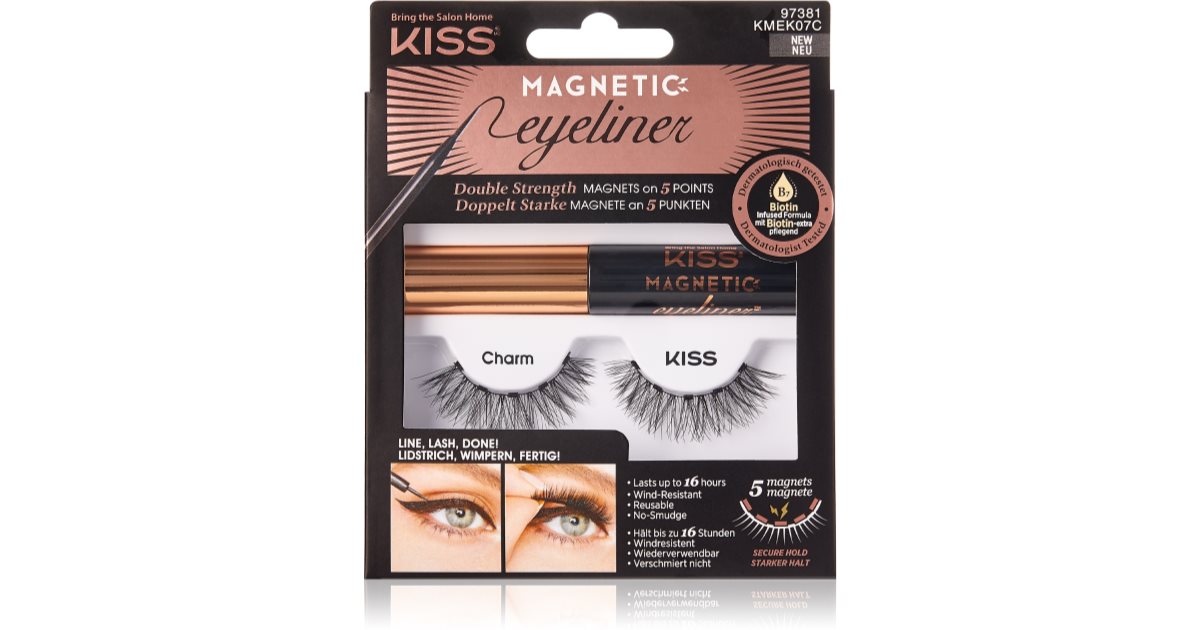 KISS Magnetic Eyeliner & Eyelash Kit magnetické mihalnice | notino.sk
