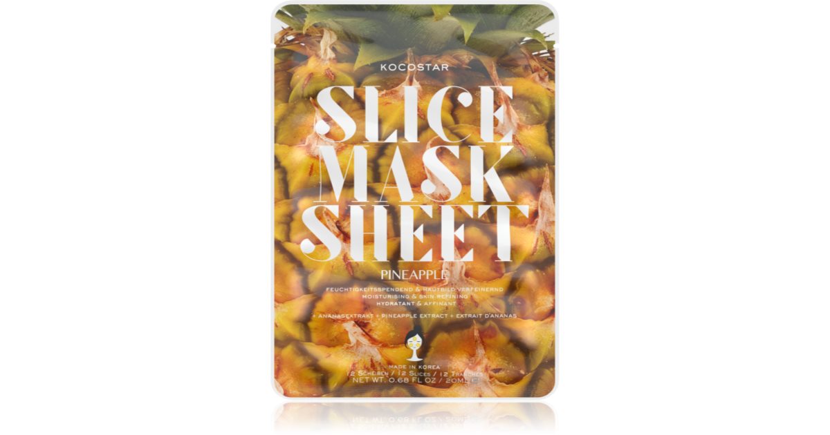 KOCOSTAR Slice Mask Sheet Pineapple Zellschichtmaske mit festigender ...