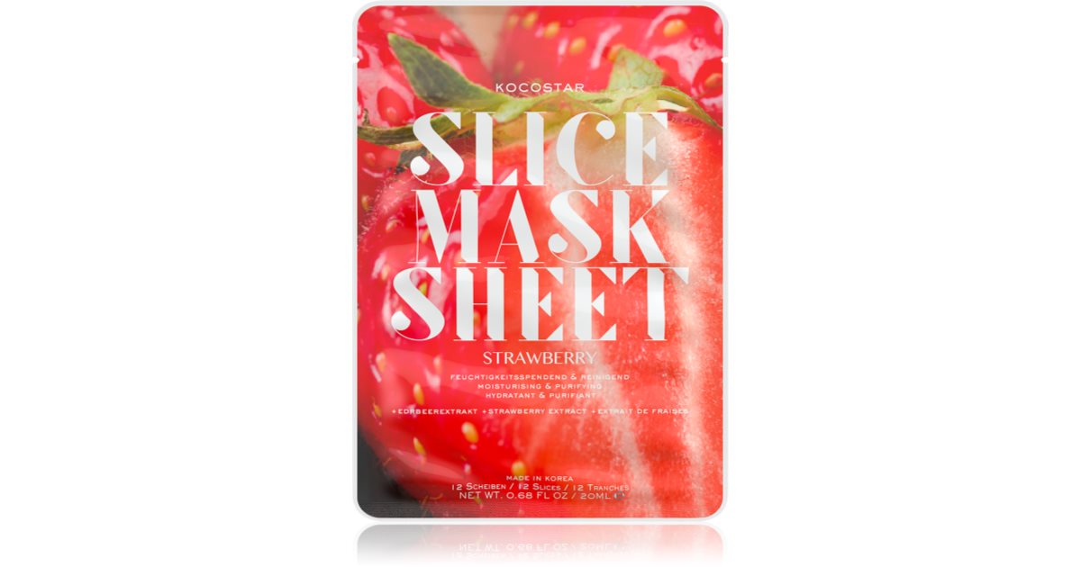 KOCOSTAR Slice Mask Sheet Strawberry maska nawilżająca w płacie ...