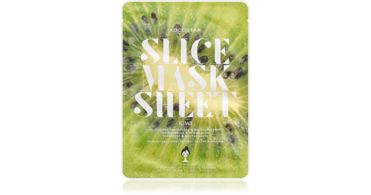 KOCOSTAR Slice Mask Sheet Kiwi Brightening Face Sheet Mask with ...