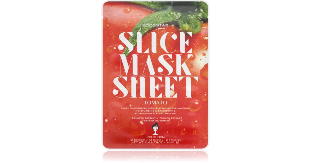 KOCOSTAR Slice Mask Sheet Tomato Brightening and Moisturising Sheet ...
