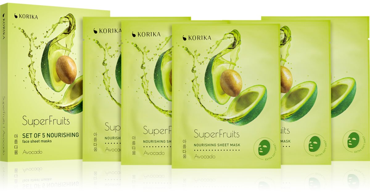 KORIKA SuperFruits face mask set at a reduced price Avocado(with ...