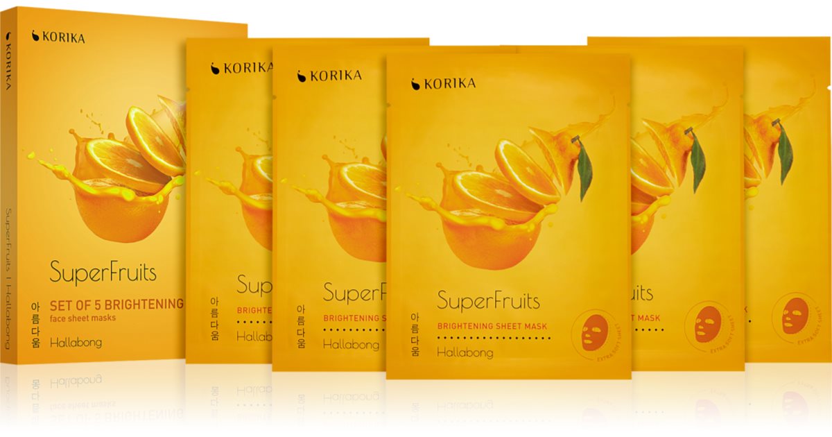 KORIKA SuperFruits Hallabong - Set of 5 Brightening Face Sheet Masks ...