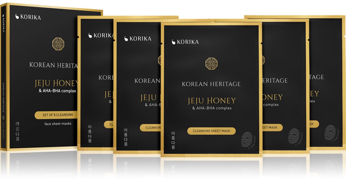 KORIKA Korean Heritage Set of 5 Cleansing Face Sheet Masks maschera per ...