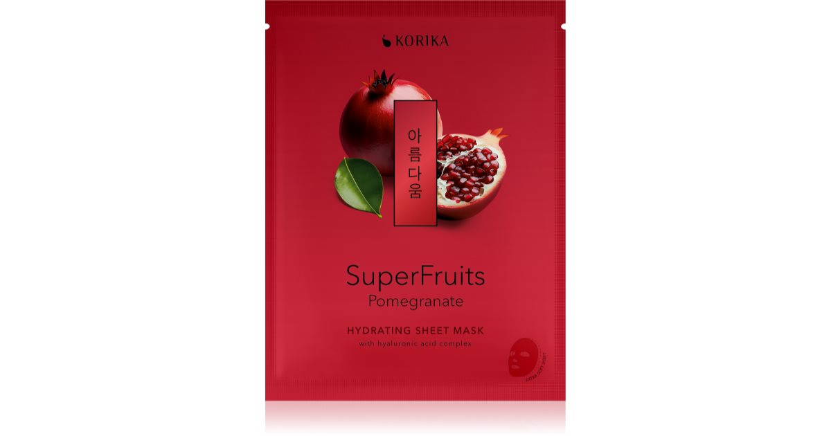 KORIKA SuperFruits Pomegranate - Hydrating Sheet Mask mască textilă ...