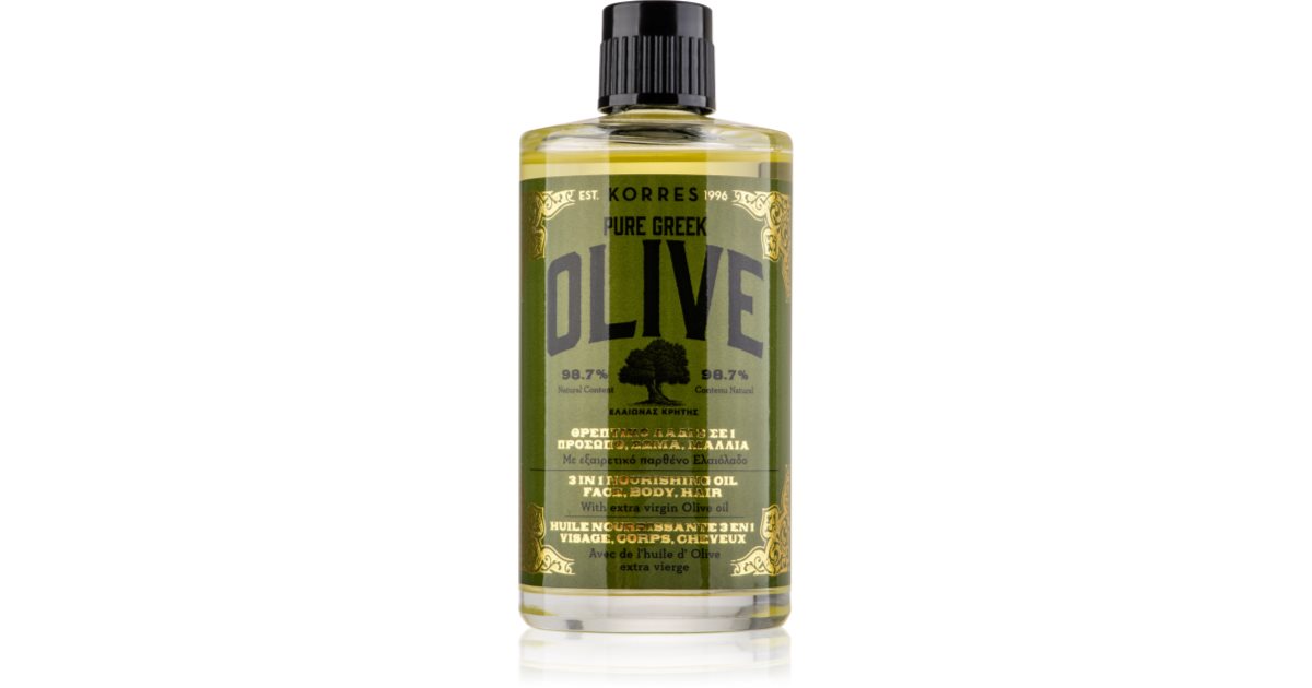 Korres Pure Greek Olive nourishing oil for face, body and hair | notino ...