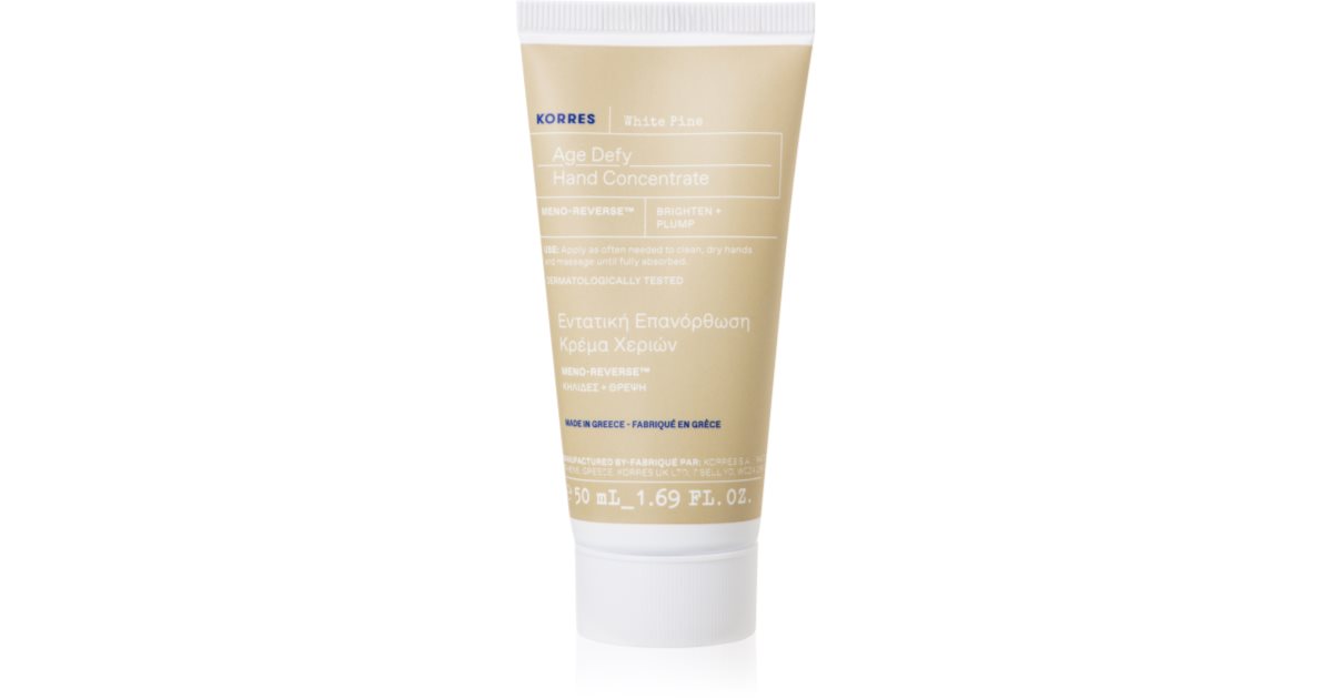 Korres White Pine Meno-Reverse™ intensive hand cream with firming ...