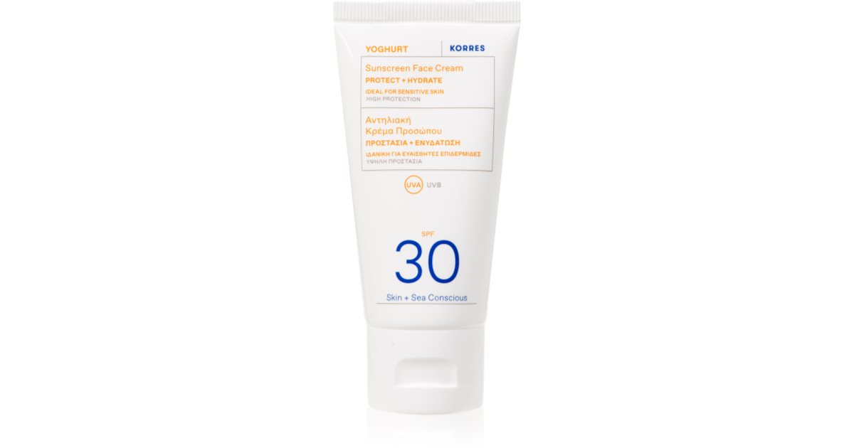 Korres Yoghurt Sunscreen Face Sun Cream with high sun protection ...