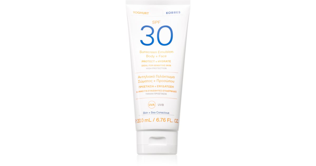 Korres Yoghurt Sunscreen emulsión solar para rostro y cuerpo | notino.es