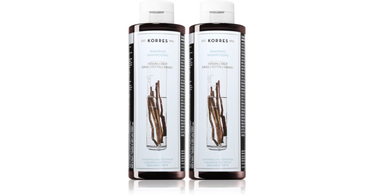 Korres Liquorice and Urtica shampoo for oily hair economy pack | notino ...