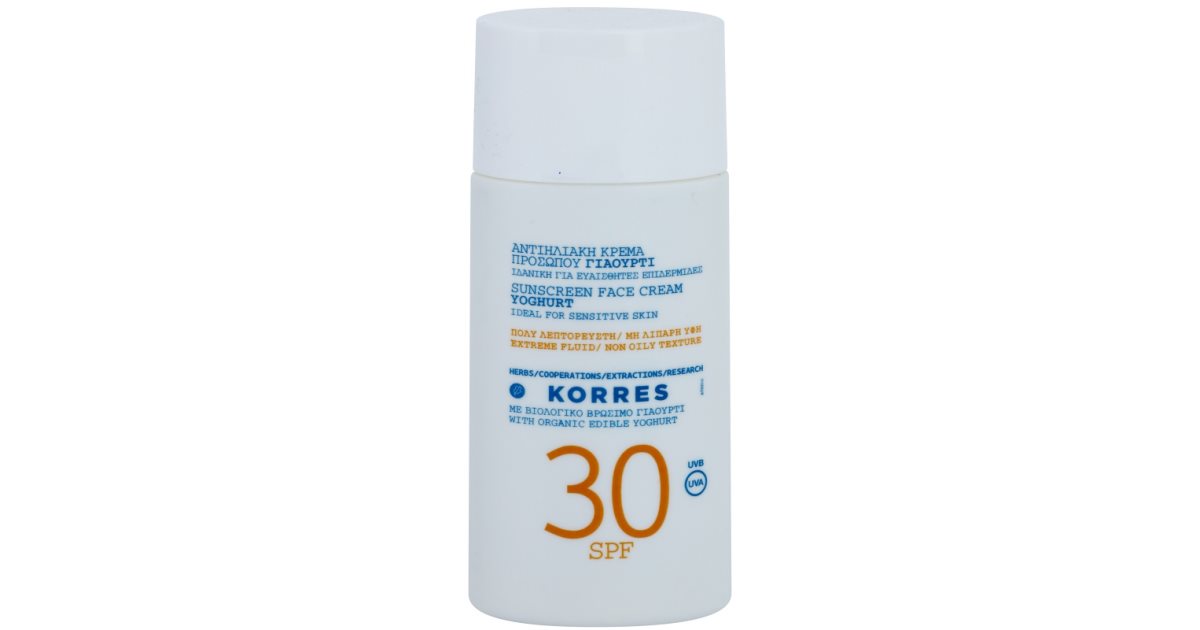 Korres Yoghurt zaščitna fluidna krema za obraz SPF 30 | notino.si