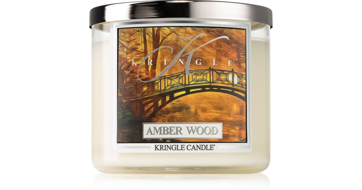 Kringle Candle Amber Wood ароматна свещ | Аромати за дома Kringle ...