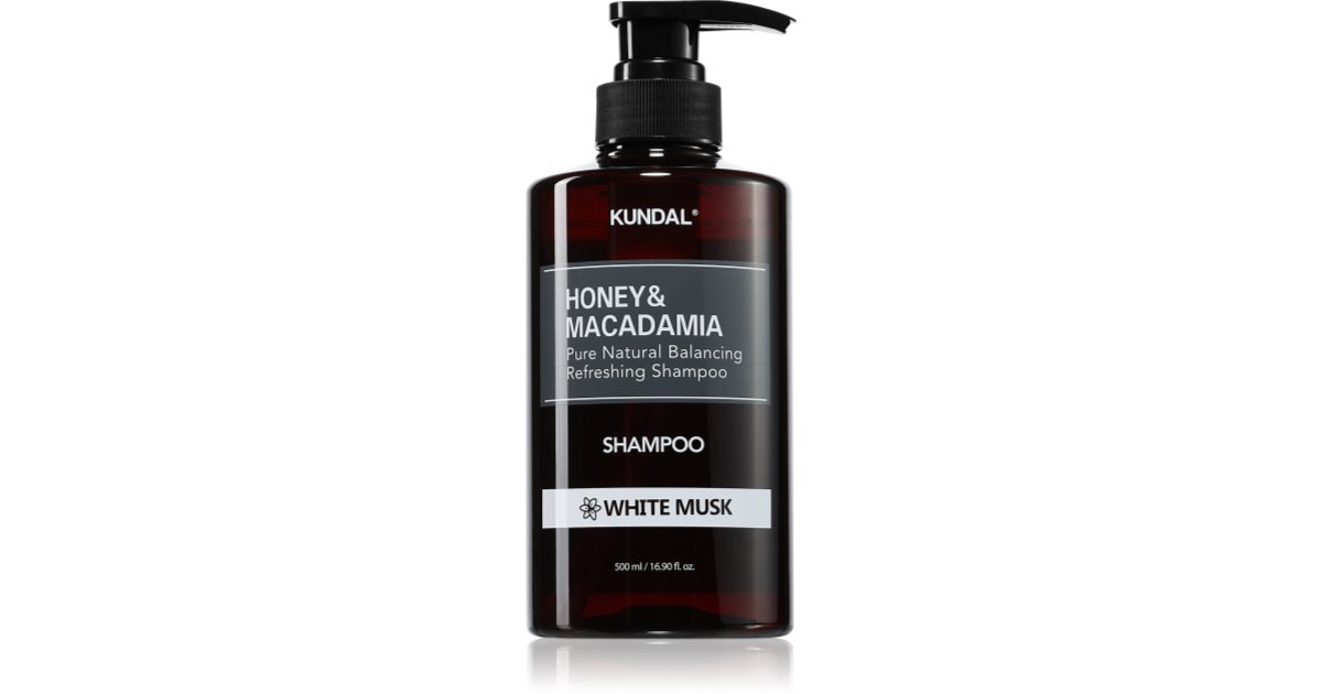KUNDAL Honey & Macadamia White Musk natural shampoo for dry and damaged ...