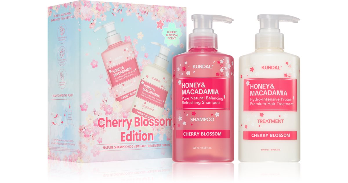 KUNDAL Honey & Macadamia Cherry Blossom Edition dovanų rinkinys ...