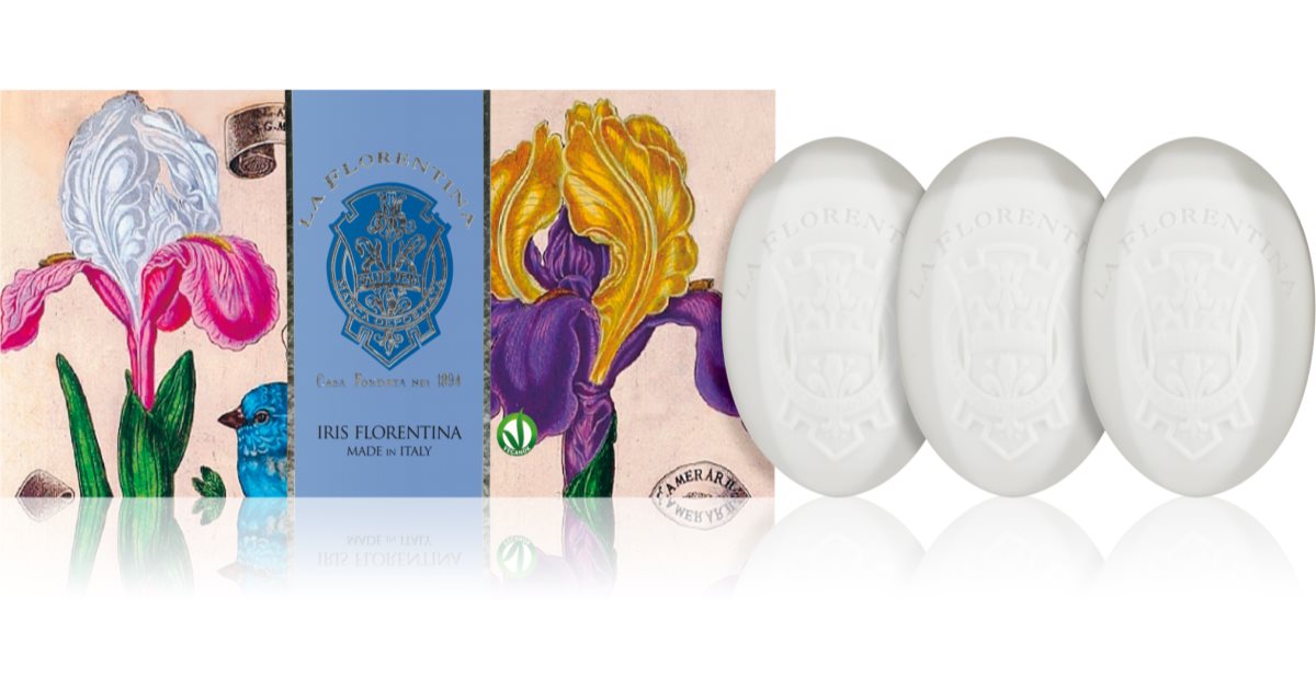 La Florentina Florentina Iris Hand Soap set of bar soaps with floral ...