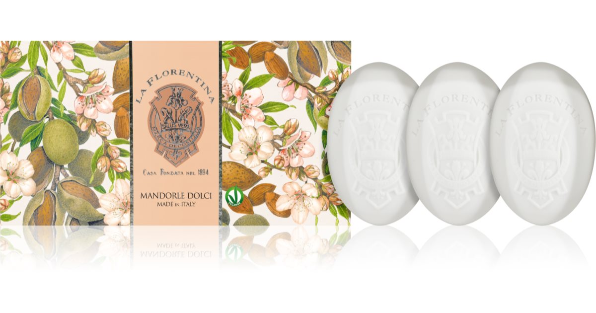 La Florentina Sweet Almonds Hand Soap set of bar soaps with almond oil ...