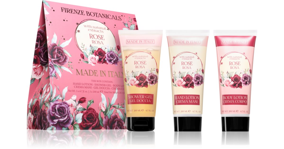 La Florentina Rose Hand Cream, Shower Gel and Body Lotion gift set ...